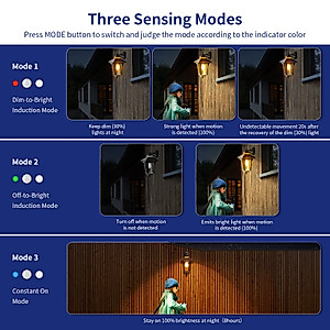 Dibaful 2 Pack Solar Sconce Lights Outdoor, Retro Style IP65 Waterproof Motion Sensor Solar Wall Lights, Wireless 3500k Three Induction Lighting Mode Outdoor Wall Lantern for Garden,Shed,Porch