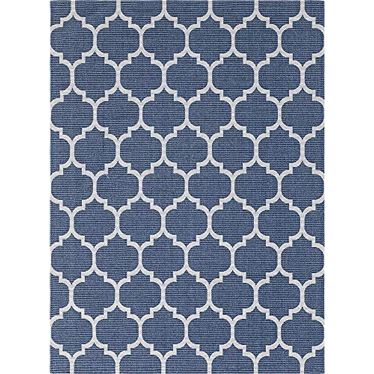 Rugs.com Georgia Collection Rug – 7' x 10' Navy Blue Flatweave Rug Perfect for Living Rooms, Large Dining Rooms, Open Floorplans