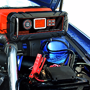 BLACK+DECKER BC25BD Fully Automatic 25 Amp 12V Bench Battery Charger/Maintainer with 75A Engine Start, Alternator Check, Cable Clamps