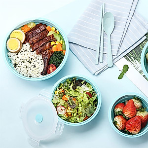 Collapsible Bowls For Camping Rv Storage and Organization ideas Accessories, Set of 4 Round Silicone Food Storage Containers with Lids, Camper Kitchen Essentials for Travel Trailers Inside, Blue