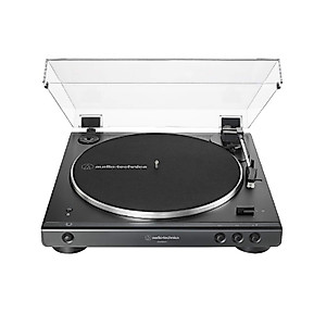 Audio-Technica AT-LP60XBT-BK Fully Automatic Bluetooth Belt-Drive Turntable Bundle with Hyperion Vacuum Tube Bluetooth 5.0 Speaker System (2 Items)