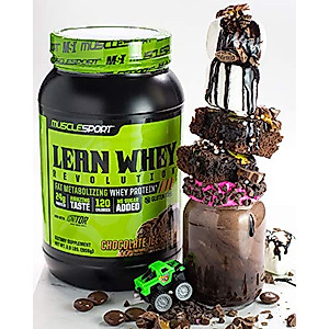 Musclesport Lean Whey Revolution™ Protein Powder - Whey Protein Isolate - Low Calorie, Low Carb, Low Fat, Incredible Flavors - 25g Protein per Scoop - 2lb Chocolate Ice Cream