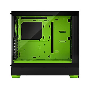 Fractal Design Pop Air RGB Green Core - Tempered Glass Clear Tint - Honeycomb Mesh Front – TG Side Panel - Three 120 mm Aspect 12 RGB Fans Included – ATX High Airflow Mid Tower PC Gaming Case