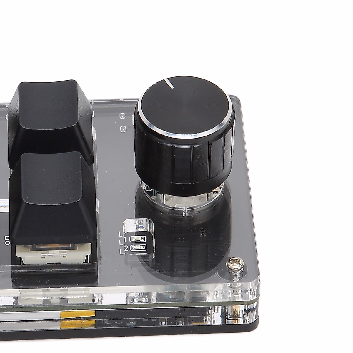 Heayzoki 6 Keys Programmable Keypad, Mini Macro Pad Mechanical Gaming OSU Keypad 1 Knob USB Bluetooth Dual Mode Programming Keypad DIY Keyboard for Gaming, Media,Control, Built in