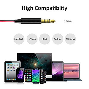 [Upgrade] inOpera Audio A1 Headphones Wired Earbuds in-Ear Noise Isolating Heavy Deep Bass Earphones with Microphone and Volume Control for Workout Sports Jogging Gym (Red/Black)