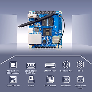 Orange Pi Zero 2 1GB DDR3 Allwinner H616 Quad Core 64 Bit with 2MB SPI Flash, Support WiFi and BT5.0,Gigabit Ethernet, Open Source Single Board Computer Run Android(Zero2+Heat Sink+Expansion Board)