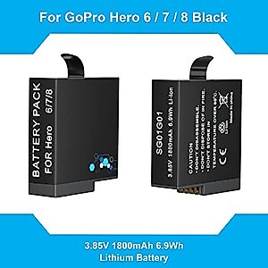 FOOAO Flip Reader Box with 2 Pack Batteries and Fast Charger for GoPro Hero 8 Hero 7 Hero 6, USB and USB-C Fast Charger with High Speed Micro SD Card Reader and Battery Power Read Function