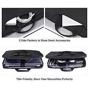 15.6 Inch Laptop Sleeve Bag, Men Women TSA Laptop Case with Organizer for HP Envy/Victus 15.6, Lenovo Ideapad 3 15.6, Acer Aspire/Nitro 5 15.6, Dell Inspiron 15, ASUS Chromebook 15, MSI 15 Case, Black