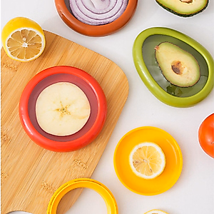 Silicone Fruit Storage Box, 4PC Reusable Storage Containers for Tomatoes, Avocados, Onions, Lemons, and Potatoes, Fruit and Vegetable Storage Box to Keep Fresh