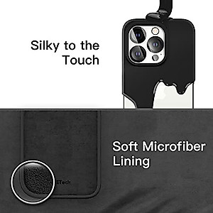 JETech 3 in 1 Silicone Case for iPhone 14 Pro 6.1-Inch, with 2-Pack Screen Protector and 2-Pack Camera Lens Protector, Full Coverage Tempered Glass Film, Shockproof Phone Cover (Black)