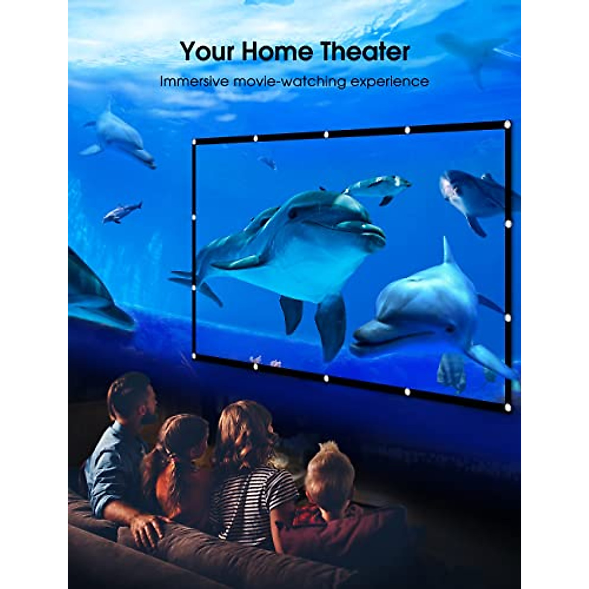 Projector Screen 120 inch, Osoeri 4K 16:9 HD Rear Front Projector Screen Anti-Crease Foldable Projection Screen Double-Sided Portable Outdoor Indoor Projector Screen for Movie Home Theater Yard Travel