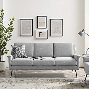 Modway Chesapeake Upholstered Fabric, Sofa, Black Light Gray