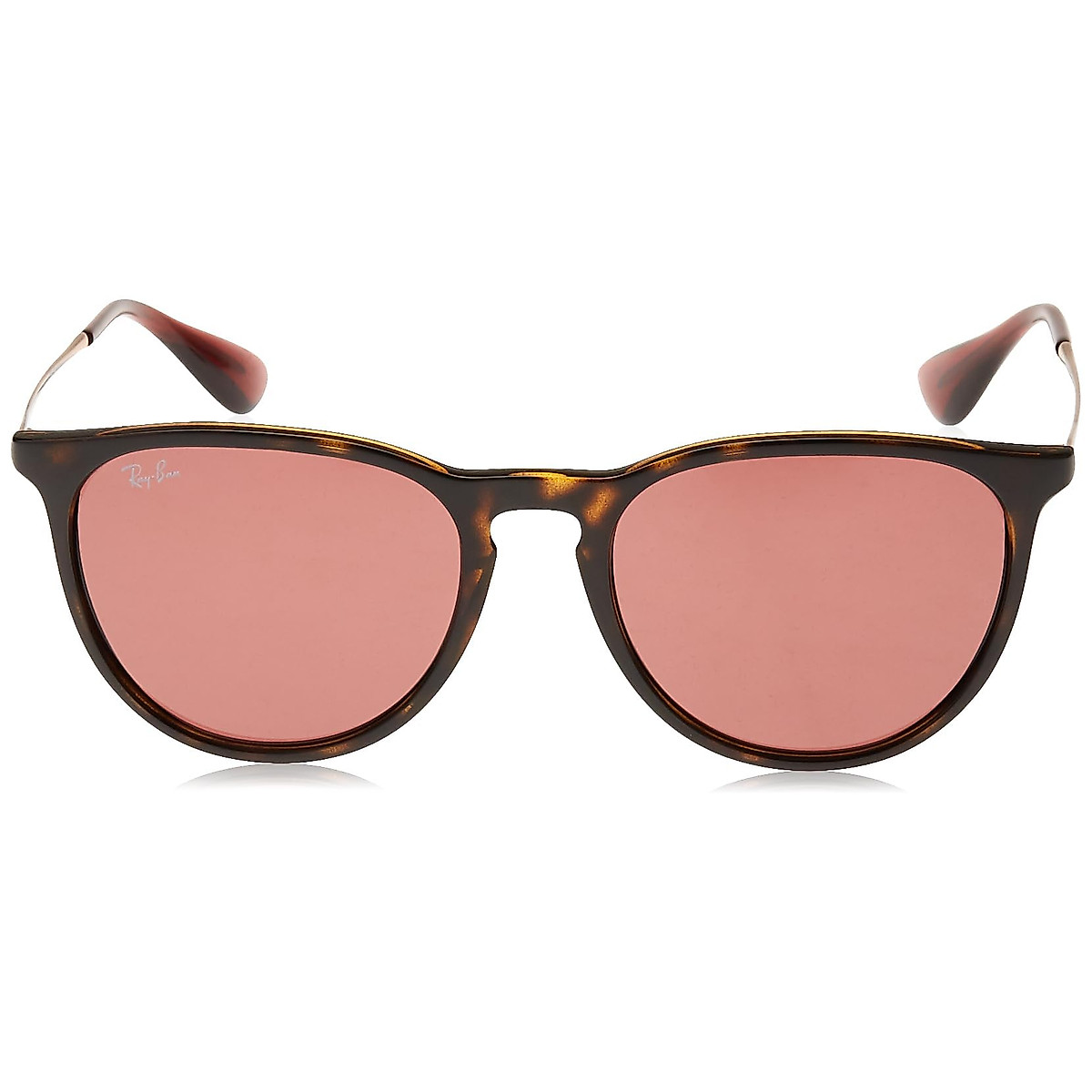 Ray-Ban RB4171 Erika Round Sunglasses, Havana/Dark Violet, 54 mm