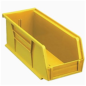 Plastic Storage Bin, 4-1/8 x 10-7/8 x 4, Yellow - Lot of 12