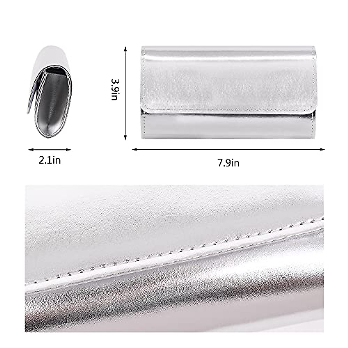 Gabrine Womens Hologram Holographic Evening Bag Shoulder Bag Crossbody Bag Handbag Clutch Purse for Wedding Party Prom(Silver)