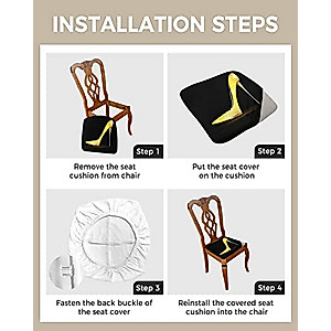 PRINT PICTURE ARTHOME Chair Covers for Dining Room Set of 4, Removable Washable Office Chair Cover, Golden Glitter High Heels Chair Cushion Covers for Bar Stool Kitchen 13.4"-18"