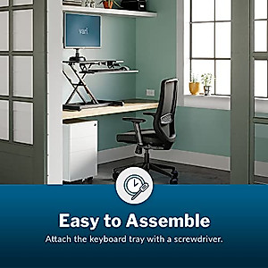 Vari - VariDesk Essential Vertical Lift 30 - Compact Two-Tier Standing Desk Converter for Monitor & Accessories - Height Adjustable Sit Stand Desk - Home Office Monitor Riser - 30" Wide, Black