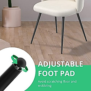 Cozy Castle Kitchen & Dining Room Chairs, Velvet Mid Century Dining Chairs, Kitchen Chairs Set of 2, Beige