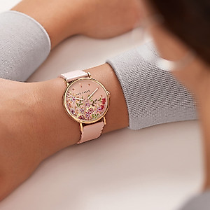 Ted Baker Phylipa Retro Pink Leather Strap Watch (Model: BKPPHS2389I)