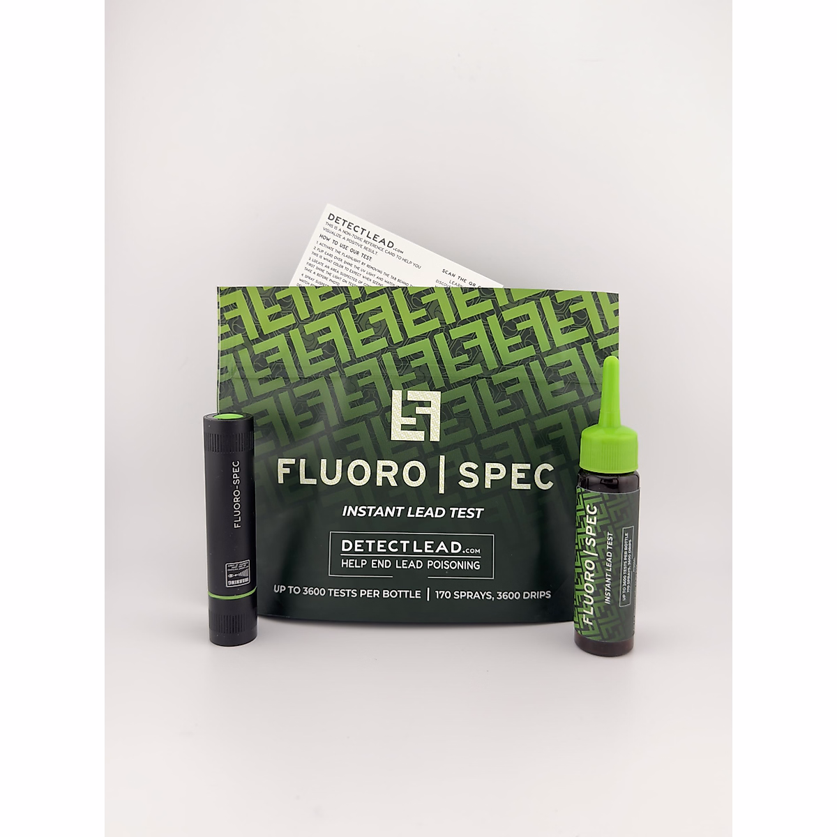 FLUORO-SPEC Instant Lead Testing Kit, Light Lead Up, Indicates Lead Hazards on Any Surface Spray and Shine The Light to Test for Lead