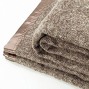spencer & whitney Bed Throws Blankets Wool Blanket Brown Herringbone Throw Blanket Large Wool Blanket Queen Blanket for Bed