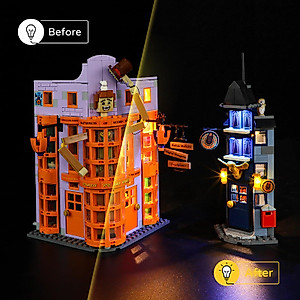 YEABRICKS LED Light for Lego-76422 Harry Potter Diagon Alley: Weasleys' Wizard Wheezes Building Blocks Model (Lego Set NOT Included)