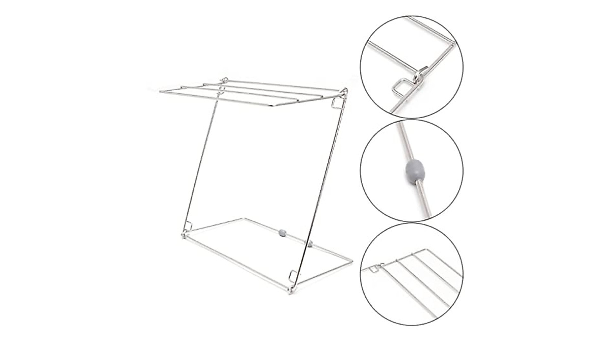 Stainless Steel Folding Towel Rack - Organize Bathroom & Kitchen