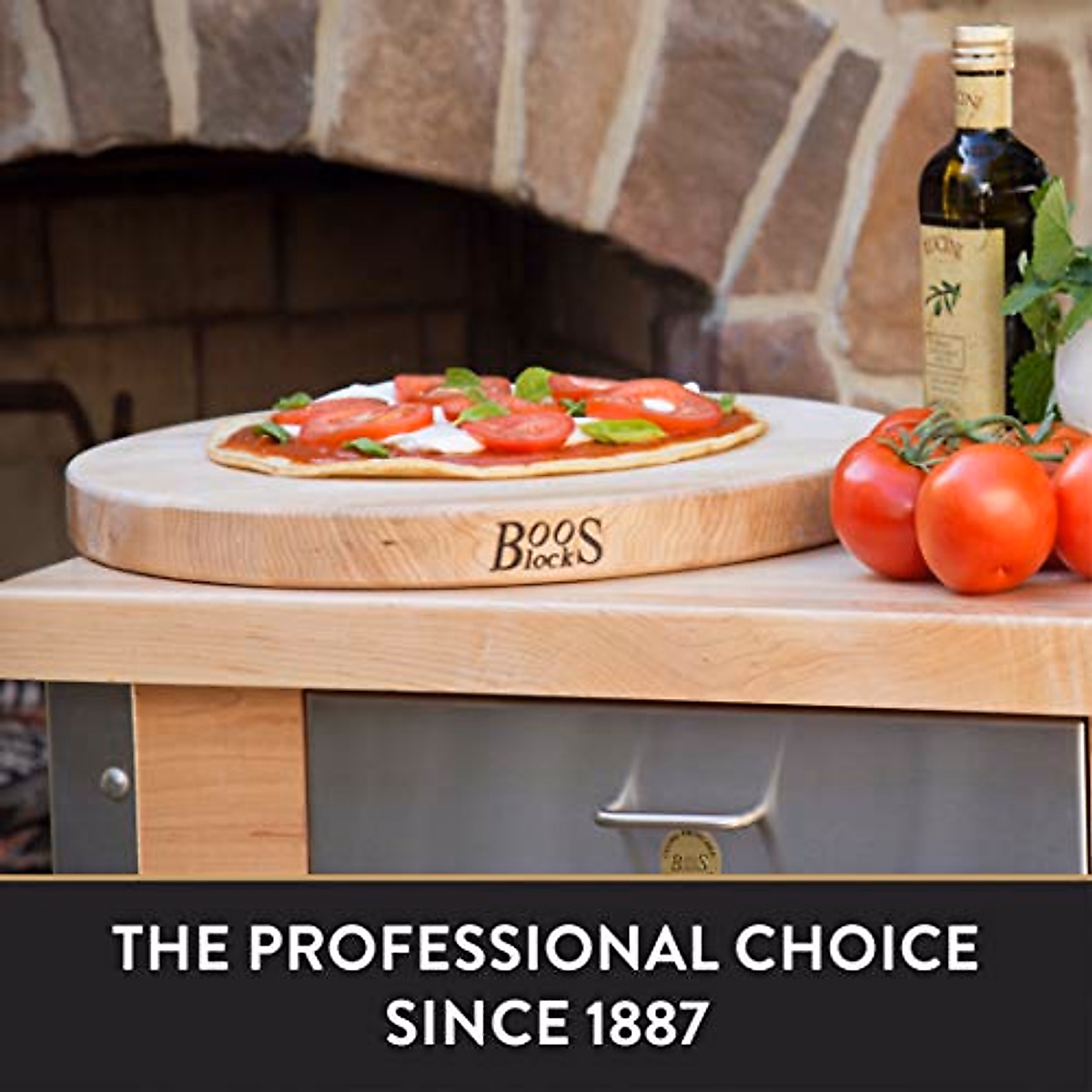 John Boos Block R18 Maple Wood Edge Grain Reversible Round Cutting Board, 18 Inches Round x 1.5 Inches