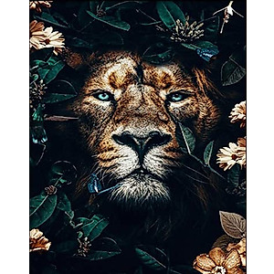 Animal Prints Wall Art Decor for Living Room, Safari Pictures Wall Decor for Bathroom, Safari Posters for Wall with Lion, Leopard,Elephant,Gorilla (8"x10" Unframed)