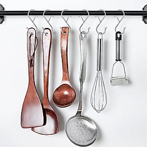 10 Pack Heavy Duty S Hooks Stainless Steel S Shaped Hooks Hanging Hangers for Kitchenware Spoons Pans Pots Utensils Clothes Bags Towers Tools Plants Heavy Duty Rustproof Safety Buckle Design(Sliver)