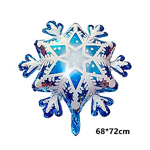 132PCS Ice Snow Queen Metal Balloons Double Layer Snowflake Decoration Balloons Garland Arch Kit For Birthday Party Decorations Supplies Baby Shower Wedding Christmas Home Party Ballons Decoration