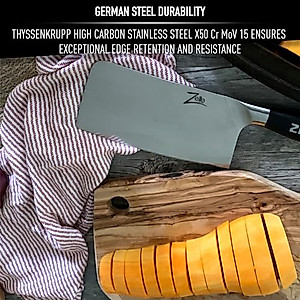 Zelite Infinity Butcher Knife 7 Inch, Meat Cleaver Knife, Chopping Knife, Meat Knife, Meat Cutting Knife, Big Knife, Chinese Cleaver Knife - German High Carbon Stainless Steel - Razor Sharp Knife