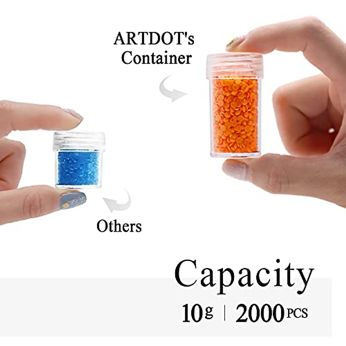 ARTDOT Diamond Painting Storage Containers, 60 Slots Diamond Painting Accessories Shockproof Jars for Jewelry Beads Rings Charms Glitter Rhinestones