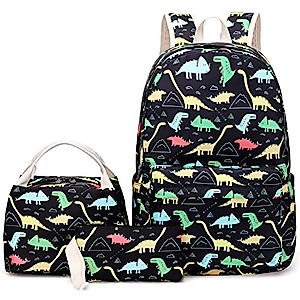 Joyfulife Kids Backpack for Girls Boys Lightweight Toddler Backpack Preschool Backpack Elementary School Bags Kindergarten Bookbags Dinosaur Backpack with Lunch Box Pencil Case