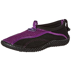 TECS Women's Aquasock Water Shoe (Purple/Black, 7)