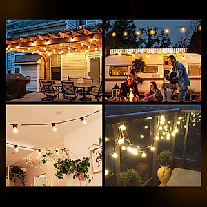 Jslinter Energy-Efficient S14 LED String Light Bulbs Replacement - 3V Solar-Powered, Shatterproof, 2700K Warm White, Outdoor/Indoor, E26, 15-Pack