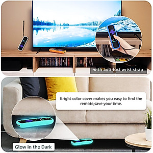 4 Pack Remote Cover for Roku, Case for Hisense/TCL Roku TV Steaming Stick/Express Universal Replacement Controller Silicone Sleeve Skin Glow in The Dark Orange White Light Green Blue with Lanyards
