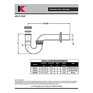 Plumb Pak K400PC 1/2 or 1 1/4, Chrome P Trap