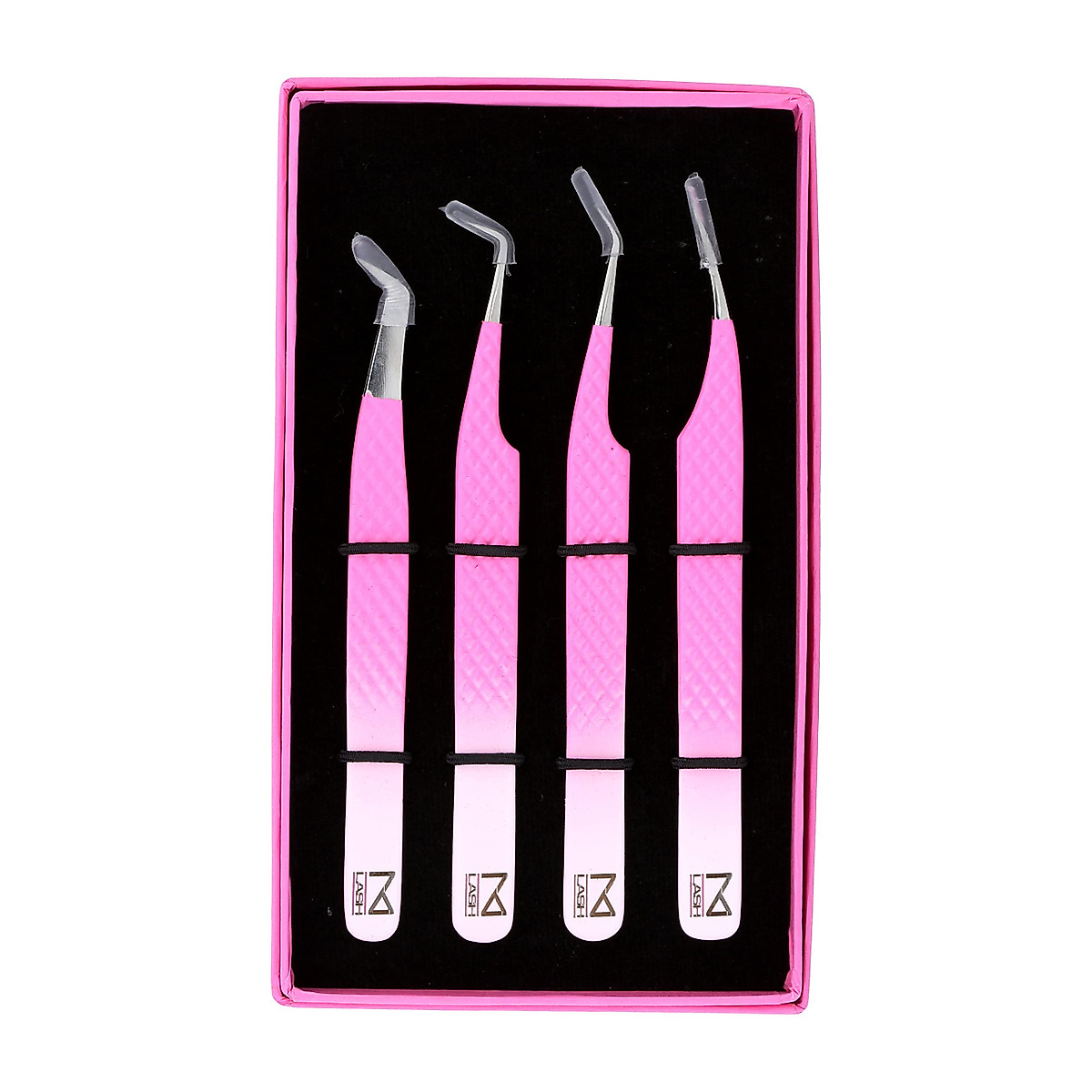 M LASH - V3 Tweezer Set Diamond Grip NANO Fiber Tip - Volume & Classic Eyelash Extensions - Japanese Steel Lash Tool (PW-Ombre)