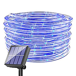 Solar Rope Lights Outdoor Waterproof Led - 40FT 100 LED Tube Light 8 Modes Waterproof Flexible Solar Fairy Rope Lights String for Garden Patio Fence Balcony Camping Party Tree Decoration Lighting