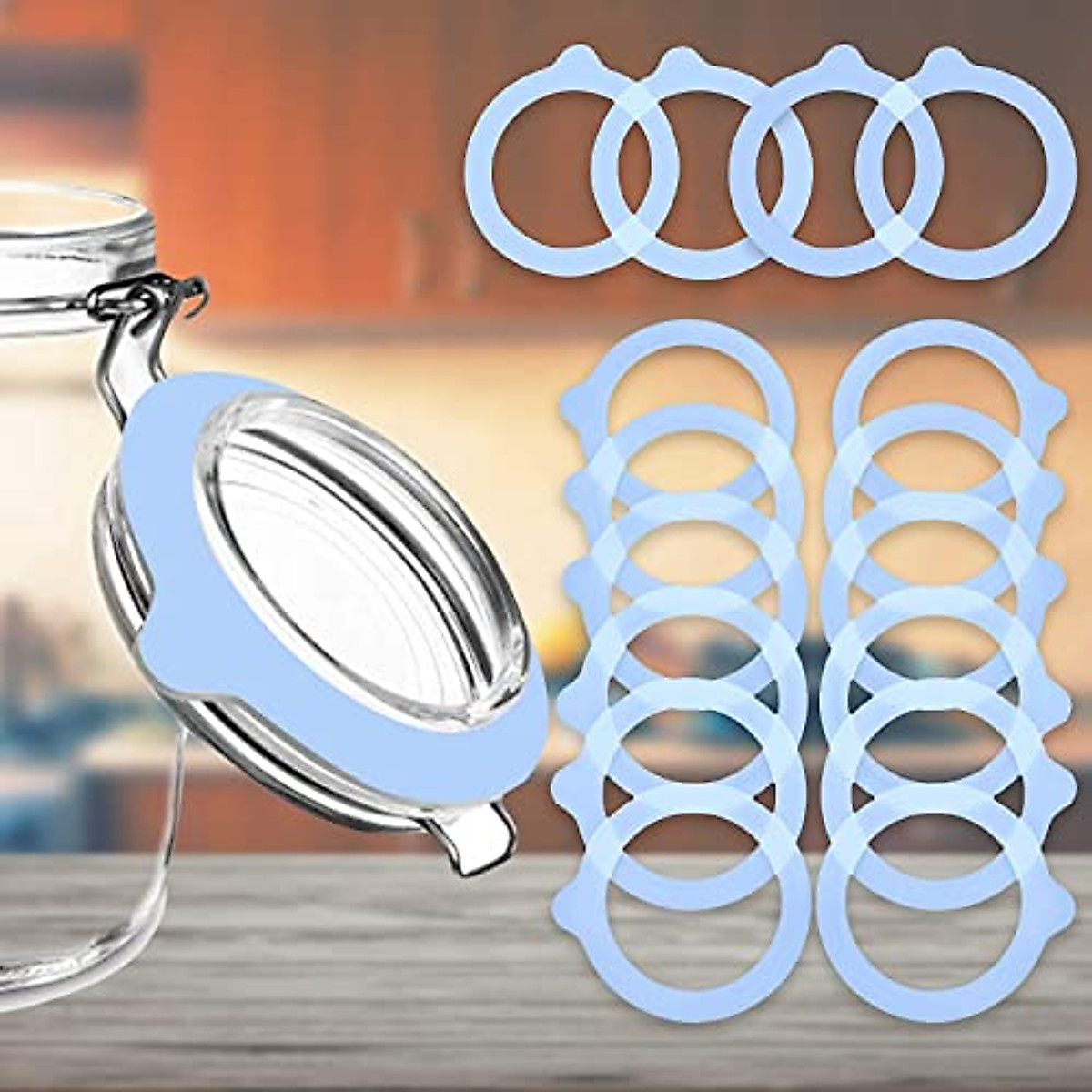 JUN 12 Pcs Replacement Silicone Jar Gaskets Food Grade Rubber Seals Airtight Silicone Gasket Sealing Rings 3.75 Inches(White)