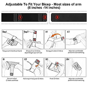 Running Armband with Airpods Bag Cell Phone Armband for iPhone 14 13 Pro 14 Plus 12 11 XR XS, Galaxy S20/S10 Water Resistant Sports Phone Holder Case & Zipper Slot Car Key Holder for 6.5 inch Phone