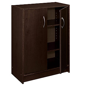 ClosetMaid Pantry Cabinet Cupboard with 2 Doors, Adjustable Shelves Standing, Storage for Kitchen, Laundry, or Utility Room, Espresso & 8925 2-Door Stackable Laminate Organizer, Espresso