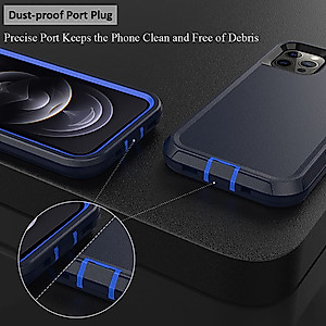 Compatible with iPhone 13 Pro Max 6.7 inch Case,with Screen Protectors,Heavy Duty Rugged Shockproof Full Body Protection Kickstand Case with Belt Clip Holster for iPhone 13 Pro Max (Blue)