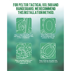 Replacement Gel Ear Pads Compatible with Peltor Tactical 100 300 500 Rangeguard, 3M WorkTunes Series Headsets Silicone Hearing Protector Hygiene Kit Hocazor G-1003