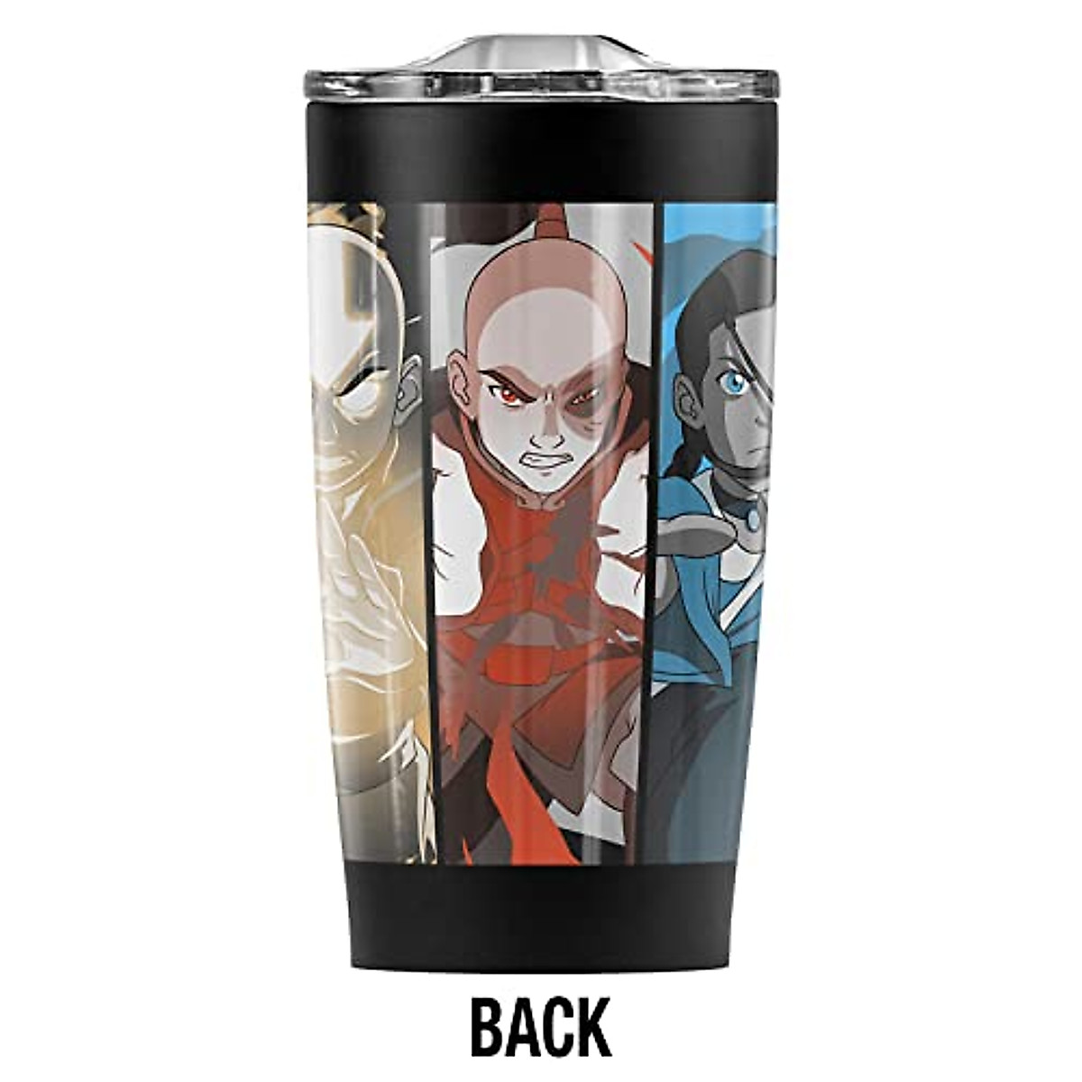 Logovision Avatar The Last Airbender Triple Bender Stainless Steel 20 oz Travel Tumbler, Vacuum Insulated & Double Wall with Leakproof Sliding Lid