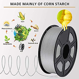 SUNLU PLA 3D Printer Filament, PLA Filament 1.75mm Dimensional Accuracy +/- 0.02 mm, 1 KG Spool, PLA Gray+Blue