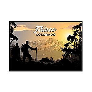 Frisco, Colorado, Hiker and Mountain Scene (24x16 Stretched Canvas Artwork in Wooden Frame)