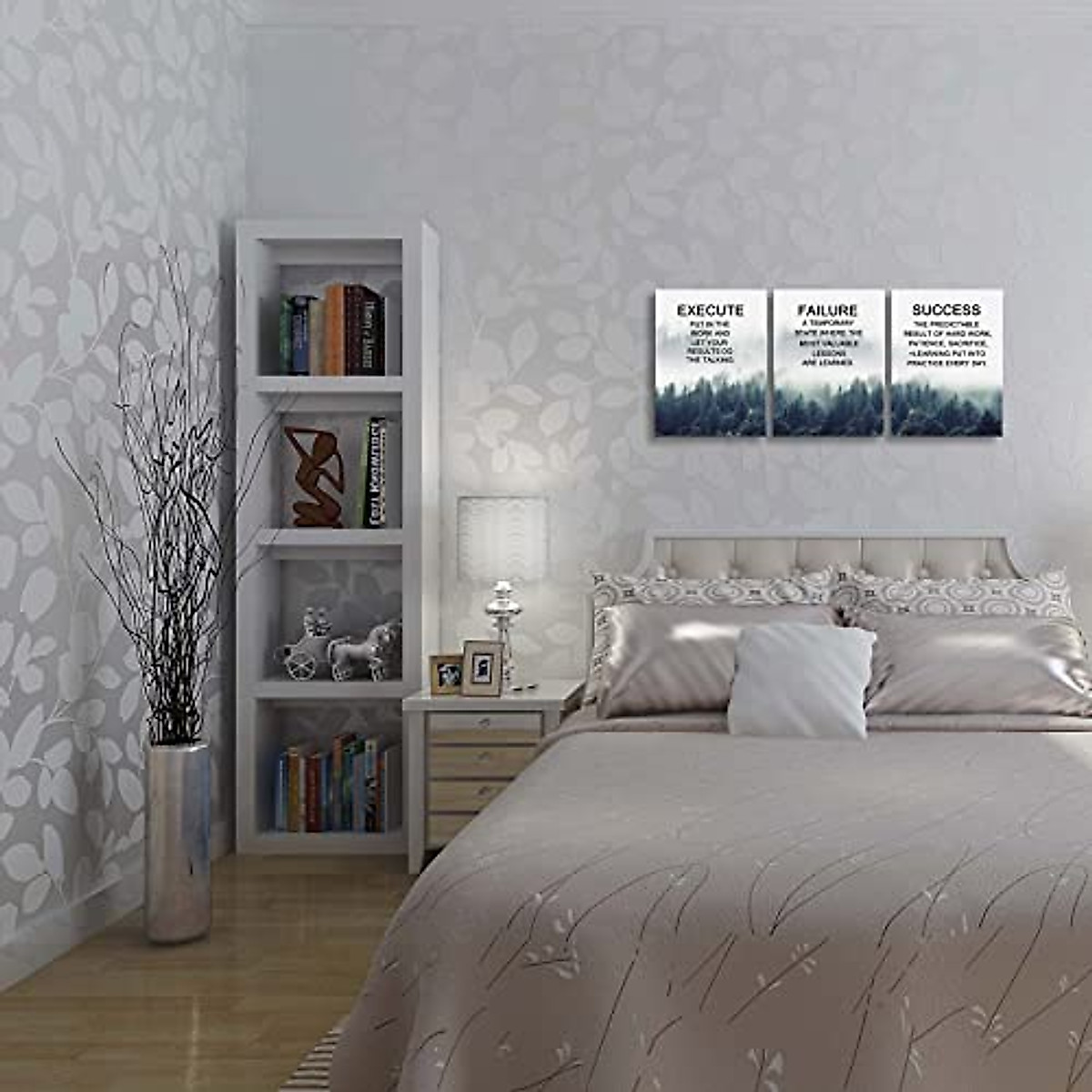 Canvas Wall Art Success Quote, Office Wall Art, inspirational wall art Large Poster, motivational wall art Positive Motivational Set of 3 Prints, Execute Failure Definition, Inspirational poster Print 11.5" x 15" 3 Pieces A-273