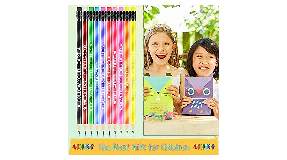 Color Changing Mood Pencils with Motivational Quotes - 40 Pcs Set